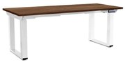 Výškově nastavitelný stůl OfficeTech Strong 180 x 80 cm, bílá podnož, dub silverjack