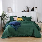 Spod Igły i Nitki Přehoz na postel 160x220 Ruffy láhev zelená volán diamant glamour dekorativní