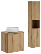 Koupelnová sestava Nova Oak se skříňkami a umyvadlem 60 cm dub evoke/bílá