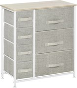 HOMCOM Komoda s 7 Úložnými Kapsami z netkané textilie - 63,5x30x71 cm Šedá | Aosom