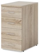 Kontejner Impress 40,6 x 60 cm - 4 zásuvky (ke stolu Impress 73 cm), dub sonoma