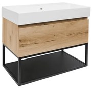 Koupelnová skříňka s umyvadlem SAT B-WAY 59x30x45 cm dub mat BWAY60OAKFU2