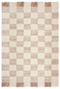 Krémový/v přírodní barvě ručně tkaný koberec s příměsí vlny 200x300 cm Eric Checkboard – Flair Rugs