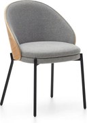 Šedé/v přírodní barvě čalouněné jídelní křeslo Eamy – Kave Home