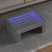 Konferenční stolek s Infinity LED betonově šedý 70 x 50 x 30 cm