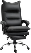 Vinsetto Kancelářská židle s funkcí houpání, ergonomická pracovní židle, výškově nastavitelná otočná židle s opěrkou nohou, potažená, až do zátěže 135