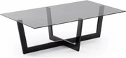 Černý konferenční stolek se skleněnou deskou 70x120 cm Plam – Kave Home