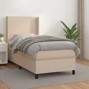 Box spring postel s matrací cappuccino 90x200 cm umělá kůže