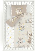Kvalitex Bavlněné povlečení do dětské postýlky Medvídek béžový 1x 90/135, 1x 40/60cm