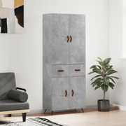 Skříň highboard betonově šedá 69,5x34x180 cm kompozitní dřevo