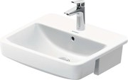 Duravit DuraStyle Basic - Umyvadlo 55x47 cm, s přepadem, otvor pro baterii, bílá 03765500002