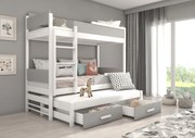 ADRK Furniture Patrová třílůžková postel QUEEN 200x90 CH-QUE-W_G-200
