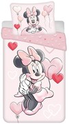 Růžové bavlněné dětské povlečení na jednolůžko 140x200 cm Minnie "Balloon" – Jerry Fabrics