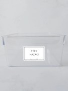 SÝRY MAZACÍ - Samolepka s rámečkem na dózy do lednice, 6 x 4 cm