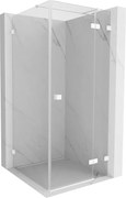 Mexen Lunar T, výklopný sprchový kout pravý 110 x 110 cm, 8mm čiré sklo, bílý profil, 834T-110-110-20-00-P
