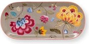 Pip Studio Blooming Tales servírovací tác 33.3 x 15.5 cm, khaki