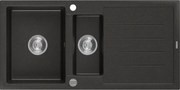 Mexen Andres - granitový dřez 100,0x50,0cm, 1,5-komorový, černá-zlatá, 6515101510-75