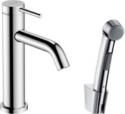 Hansgrohe Tecturis S, páková umyvadlová baterie 110 s ruční sprchou Bidette, chromová, HAN-73211000