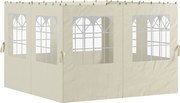 Boční stěny pavilonu, 4 boční stěnové panely pro zahradní pavilon, se zipem, 3 x 3 m pavilonu, krémově bílé barvy