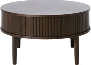 Kulatý konferenční stolek v dekoru dubu v tmavě přírodní barvě ø 85 cm Meta – Unique Furniture