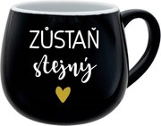 ZŮSTAŇ STEJNÝ - černý keramický hrníček 300 ml