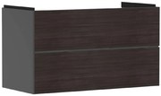 Hansgrohe Xevolos E - Umyvadlová skříňka 98x58x48 cm, 2 zásuvky, matná šedá/tmavý dub 54183730
