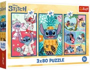 Trefl Puzzle Stitchův svět 3v1 Stitch 3x80 dílků