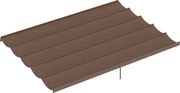 Náhradní střecha pro pergolu 4 x 3 m, zatahovací, s otvory pro odvod dešťové vody, odolná proti povětrnostním vlivům, polyester, 350 x 260 cm Káva