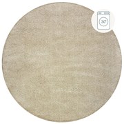 Béžový pratelný kulatý koberec z recyklovaných vláken 133x133 cm Fluffy – Flair Rugs