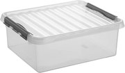 Box s víkem Q-Line, 50 × 40 × 18 cm, 25 l, transparentní