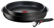 Hliníkové pánve s nepřilnavým povrchem a odnímatelnou rukojetí v sadě 2 ks ø 28 cm INGENIO Eco Resis L3979102 – Tefal