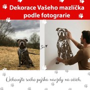 dřevo života Dřevěná dekorace pejska z vaší fotografie Zvolte barvu dekoru: Antracitová, Delší strana: 60