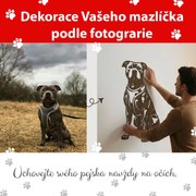 dřevo života Dřevěná dekorace pejska z vaší fotografie Zvolte barvu dekoru: Černá, Delší strana: 40
