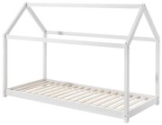 Bílá dětská domečková postel Vipack Cabane, 90 x 200 cm