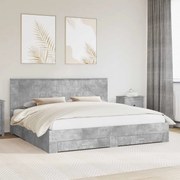 Rám postele s čelo Betonově šedá 200 x 200 cm Kompozitní dřevo 3411267