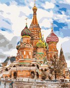 zuty zuty - malování podle čísel - saint basil's cathedral v moskvě, 40x50 cm, plátno