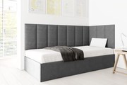 Eka Čalouněná postel Lucy s čalouněnými panely ZDARMA - 90x200 cm Barva látky Trinity: Tmavě šedá (Trinity 2315)