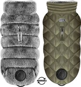 MILK&PEPPER Oboustranný kabát pro psy Victor Khaki Velikost: 26