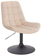 LuxuryForm DESIGN Otočná židle PARIS VELUR na černém talíři - krémová