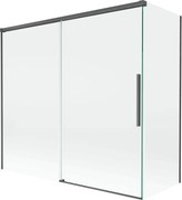 Mexen Rox, 2-křídlová posuvná vanová zástěna 170 + 70 x 150 cm, 8mm čiré sklo, broušený grafit profil, 8C9-170-070-66-00