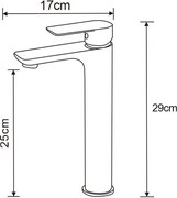 Mexen Alfa, vysoká umyvadlová baterie, zlatá, 745710-50