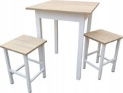 Dede Set - kuchyňský stůl 60 x 60 cm + 2x židle MINI - dub sonoma / bílá
