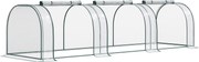 Outsunny Malý Skleník 350x100x80 cm Zahradní Skleník s 3 Rolovacími Okny Ocelová Rám pro Plodiny, Rostliny, Květiny Průhledný | Aosom