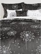 MK Lůžkoviny Prodloužené mikroplyšové povlečení Exclusive - Pampelišky šedé 140 × 220 cm, 70 x 90 cm