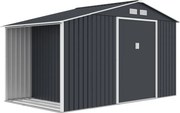 Kovový zahradní domek s dřevníkem Skagen 3,4 x 1,9 m Store Boss antracit