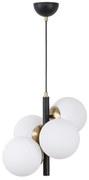 Černo-bílé závěsné svítidlo se skleněným stínidlem ø 15 cm Forte – Squid Lighting