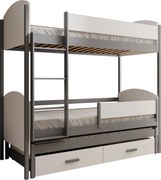 ADRK Furniture Třílůžková dětská postel Leia 180x80 s matrací