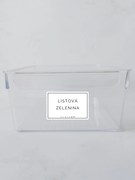 LISTOVÁ ZELENINA - Samolepka s rámečkem na dózy do lednice, 6 x 4 cm