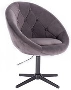 LuxuryForm DESIGN Otočné křeslo VERA VELUR na černém kříži - tmavě šedé