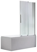 BPS-koupelny Dvoudílná vanová zástěna HYD-ATA 85x150 chrom/transparent